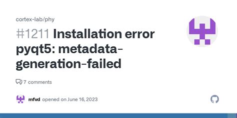 Installation Error Pyqt5 Metadata Generation Failed Issue 1211 Cortex Lab Phy GitHub