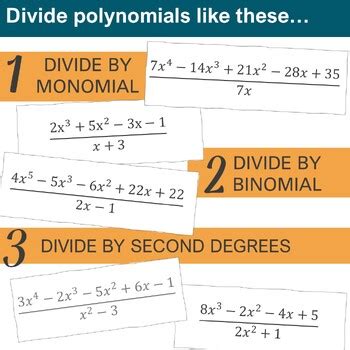 Dividing Polynomials Long Division Synthetic Division Mystery Activity Digital