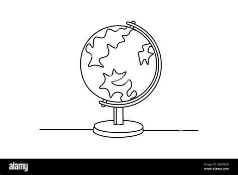 Modern Earth Globe One Line Drawing Of Minimalist Outline Vector Art Design Stock Vector Image