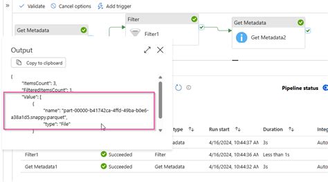 azure data factory how to get file from get metadata activity in adf