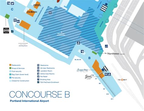 Pdx Airport Terminal Map Flypdx Airport Map