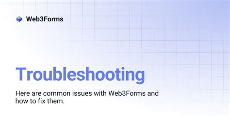 troubleshooting web3forms