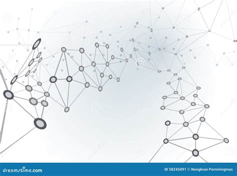 Abstract Molecule Structure On Light Gray Color Background Vect Stock