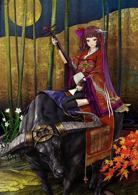 Redjuice Original Highres 1girl Bamboo Bamboo Forest Blunt Bangs Brown Hair Female Focus