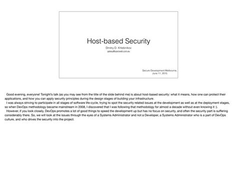 Host Based Security Pdf
