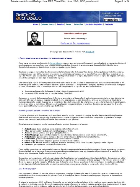 Tutorial Paso A Paso Java Struts Pdf Páginas Del Servidor Java
