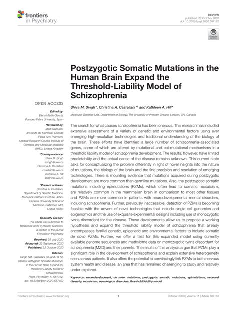 Pdf Postzygotic Somatic Mutations In The Human Brain Expand The