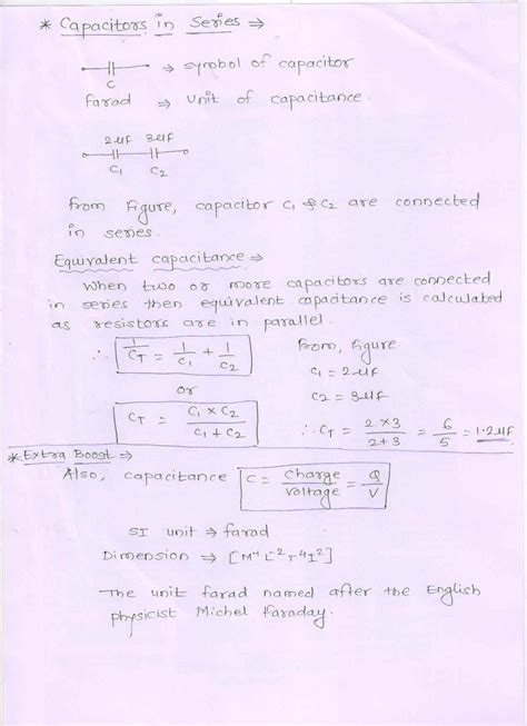 ELECTRONICS AND TELECOMMUNICATION Capacitors In Series