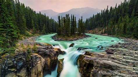 Waterfall Jasper National Park Canada Wallpaper 4k For Desktop Id3787