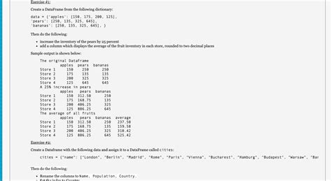 solved exercise 1 create a dataframe from the following