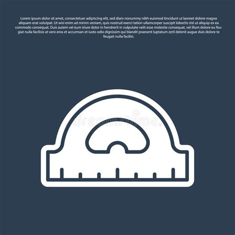 Blue Line Protractor Grid For Measuring Degrees Icon Isolated On Blue Background Tilt Angle