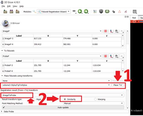 Fiducial Registration Wizard Custom Transformation Configuration Support 3d Slicer Community