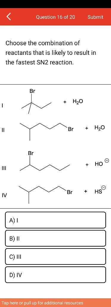 solved choose the combination of reactants that is likely to