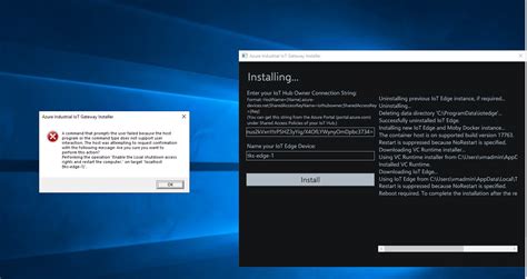 IIoT Edge UI Installer Fails On First Attempt On Windows Issue Azure Industrial
