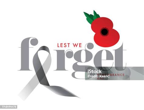 현충일 레터링 벡터 카드 우리가 잊지 않도록 블랙 리본 안작 데이 배너 스톡 일러스트레이션 0명에 대한 스톡 벡터 아트 및 기타 이미지 Istock