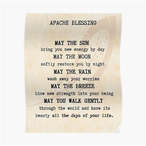 Apache Blessing In Typewriter Font Poster By Laziniarts Redbubble