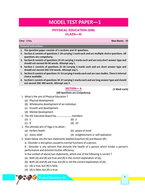 Model Test Paper Xi Pdf