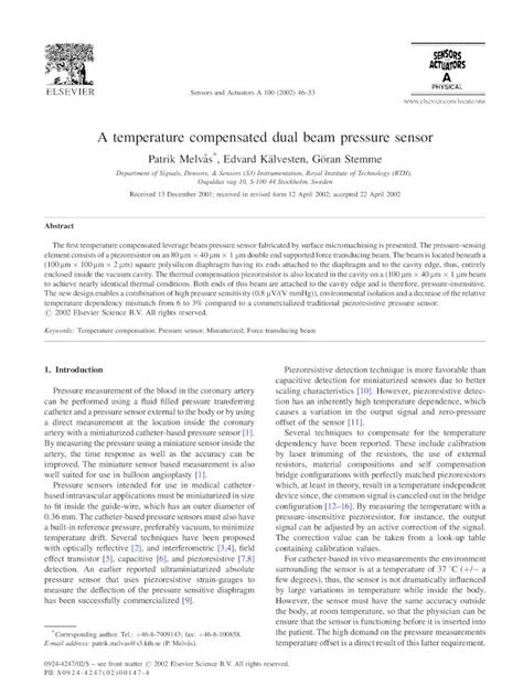 Pdf A Temperature Compensated Dual Beam Pressure Sensor Dokumentips