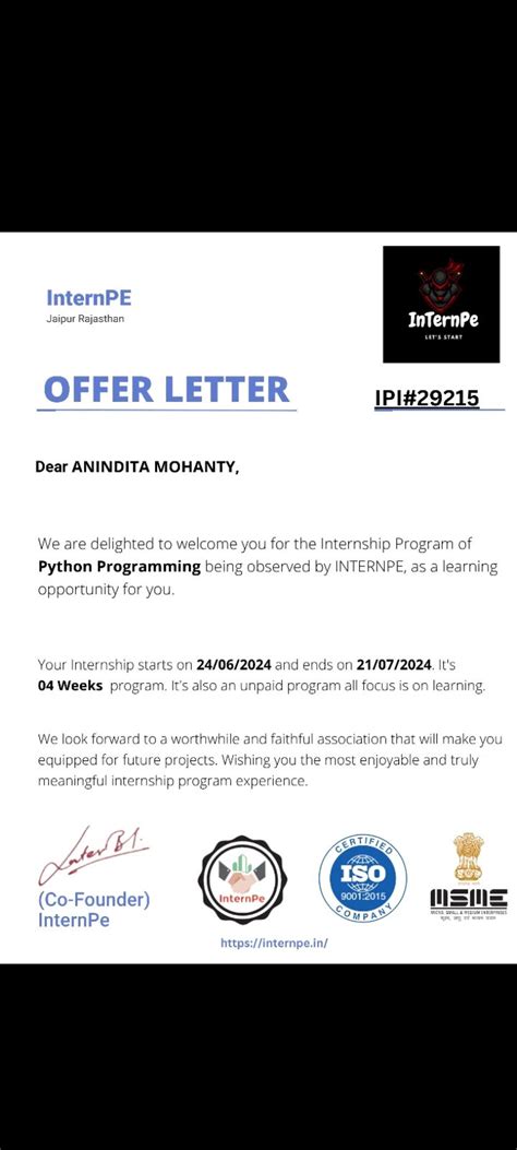 Internpe Python Anindita Mohanty