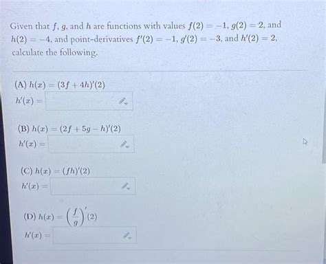 Solved Given That Fg And H Are Functions With Values