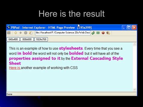 Working With External Css Ppt