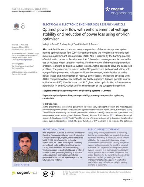 (PDF) Optimal power flow with enhancement of voltage stability ... · PDF filestability and ...