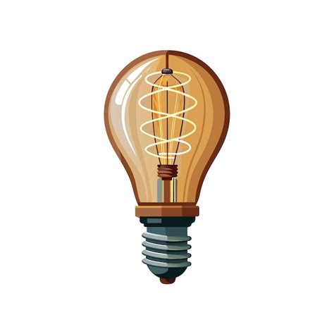 Premium Vector Realistic Flat Style Electric Bulb Vector Illustration