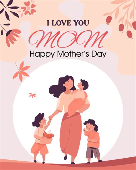 Happy Mothers Day Illustration Vector 23788667 Vector Art At Vecteezy