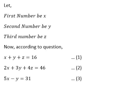 Answered: The Sum of three numbers is 16. the sum… | bartleby