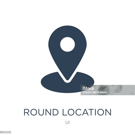 흰색 바탕에 둥근 위치 표시기 아이콘 벡터 라운드 위치 표시기 유행 가득 위치 표시기 벡터 일러스트 레이 션 라운드 Ui 컬렉션에서 아이콘 0명에 대한 스톡 벡터 아트 및