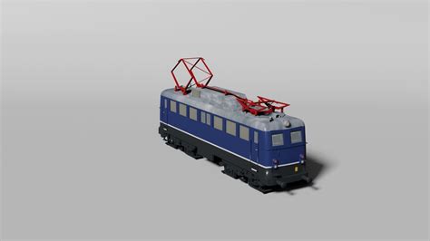 Blue German Electric Locomotive 3d Model Cgtrader