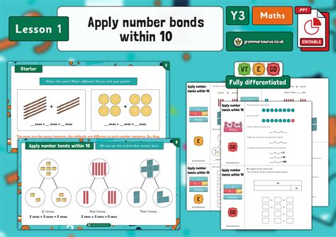Year Addition And Subtraction Apply Number Bonds Within Lesson Grammarsaurus
