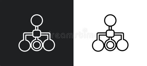 Hierarchical Order Outline Icon In White And Black Colors Hierarchical Order Flat Vector Icon