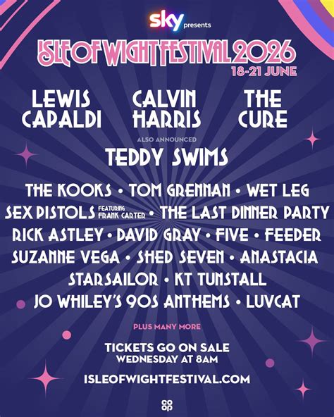 The Cure Lewis Capaldi Calvin Harris Lead Stacked Isle Of Wight
