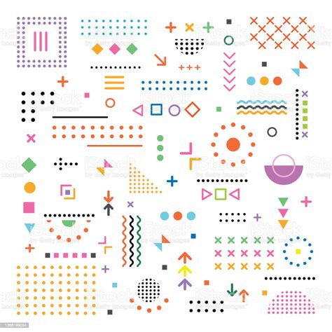 패턴 힙스터 추상 벡터 일러스트레이션 형상 선 모양을 형성합니다 0명에 대한 스톡 벡터 아트 및 기타 이미지 0명 1980 1989 년 1990 1999 년 Istock