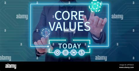 Conceptual Display Core Values Business Showcase Principles Which Guide And Determine What Is