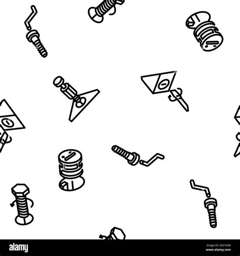 Assembly Instruction Furniture Vector Seamless Pattern Stock Vector