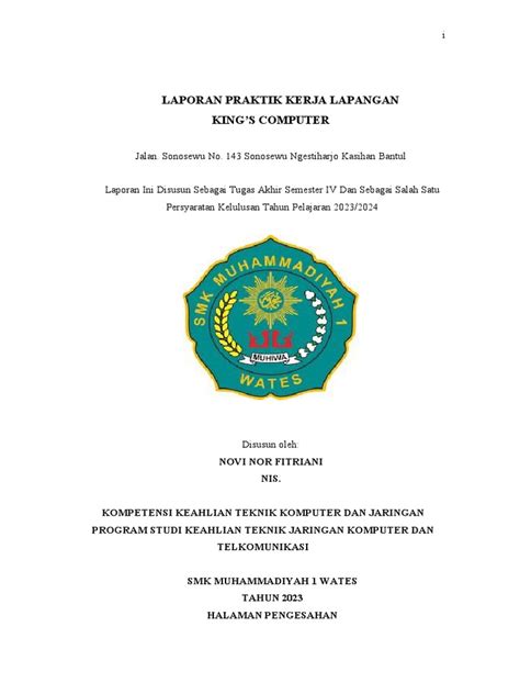 Laporan Pkl Kings Computer Novi 12tkj Pdf