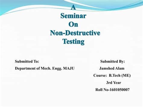 Non Destructive Testing Ppt Ppt