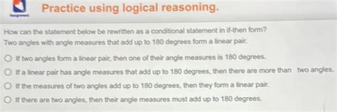 practice using logical reasoning how can statement below be rewritten