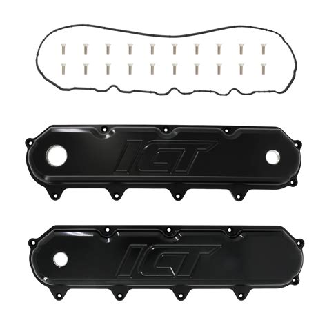 Lt Billet Aluminum Valve Cover Set 12orb Pcv Black Cerakote Ict Billet