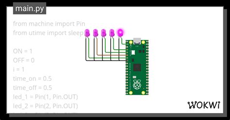 Blink 6 Led With Micropython Wokwi Esp32 Stm32 Arduino Simulator