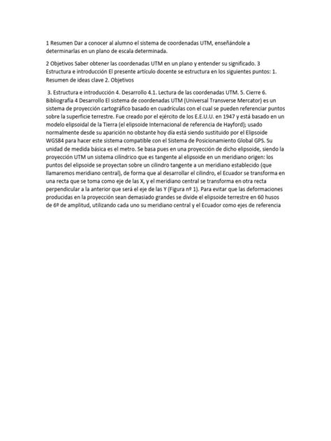 Coordenadas Utm Pdf