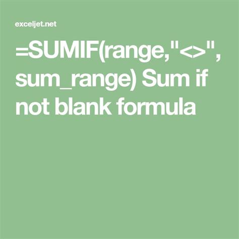 Sumifrange Sumrange Sum If Not Blank Formula Sum Math