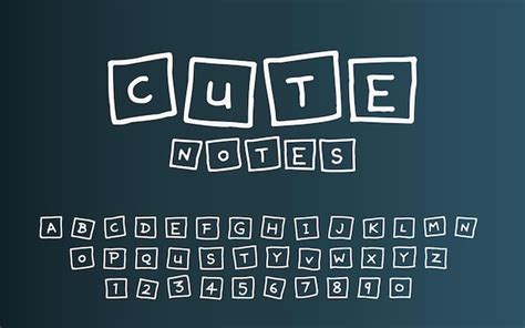 Modern Cute Notes Exibe Vetor De Fonte Limpo Vetor Premium