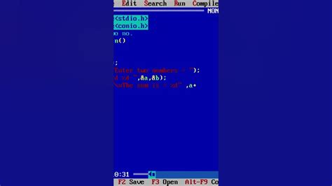 add two no program in c language turbo cpp bca 1 semester c