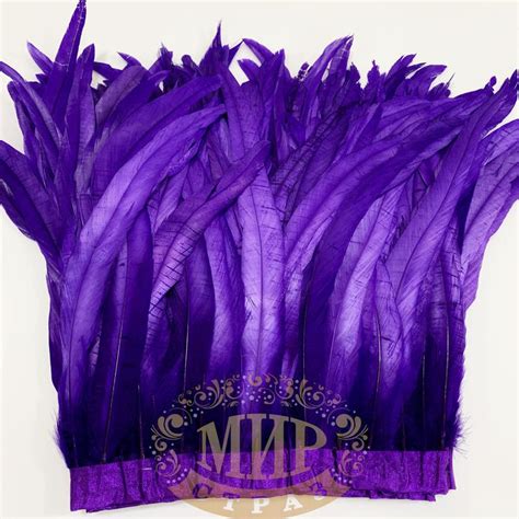 Тесьма перьевая петух цвет Purple перья 30 35см 0 5м — ціна 420 грн у каталозі Матеріали для