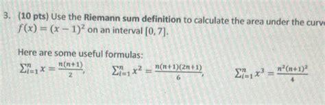 [solved] 3 10 Pts Use The Riemann Sum Definition To Calculate The