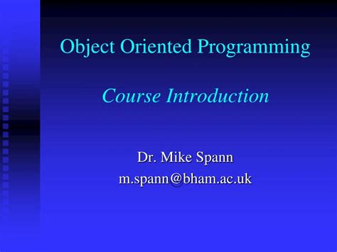 Ppt Object Oriented Programming Course Introduction Powerpoint