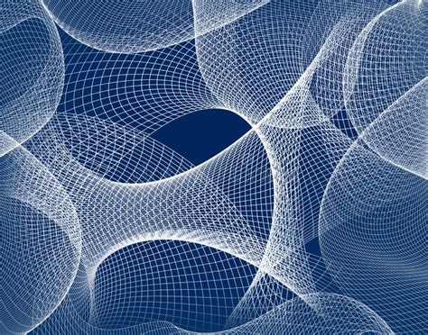 Abstract Wireframe On A Blue Background With A Dynamic Wave Big Data Stock Vector